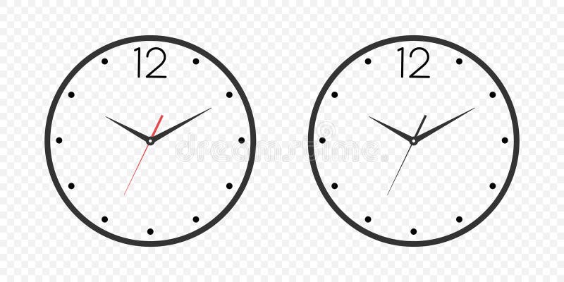 Flat Vector Wall Office Clock Face Set. Clock Dial and Clock Hands ...