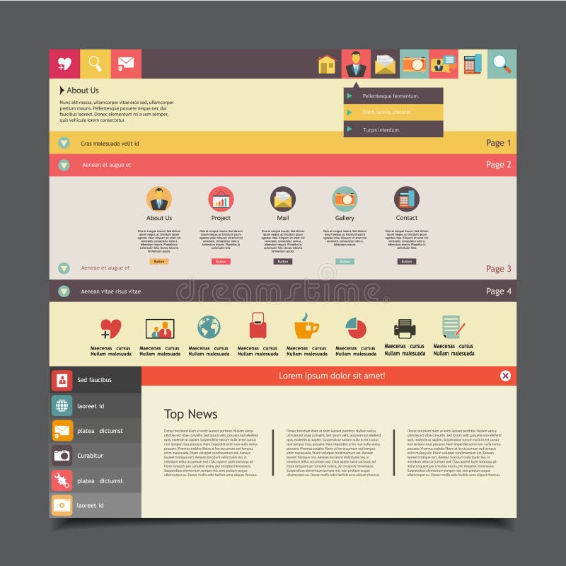 Flat Vector Website Template for Business Stock Vector - Illustration ... Flat Vector Website Template for Business Stock Vector - Illustration ...