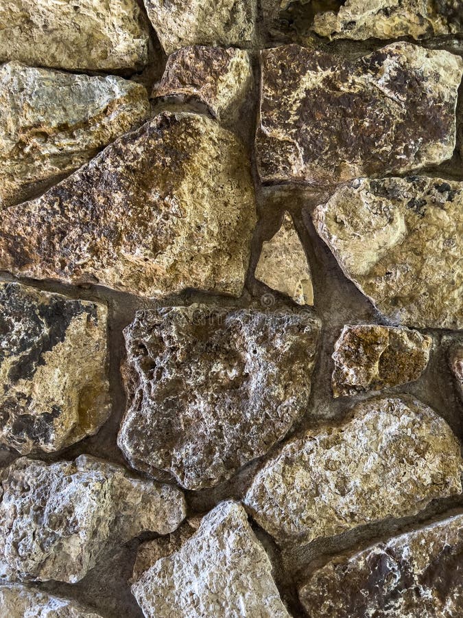 Flat View of Cemented Stone Wall Pattern, with Texture Depth Stock ...