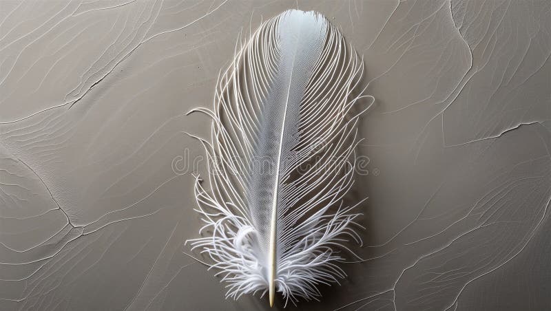Flat View of Feather Underside Texture with Veins and Soft Micro-barb ...