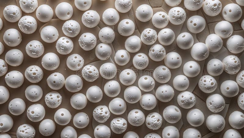 Flat View of Polystyrene Beads Clustered Tight on Soft Foam Base with ...