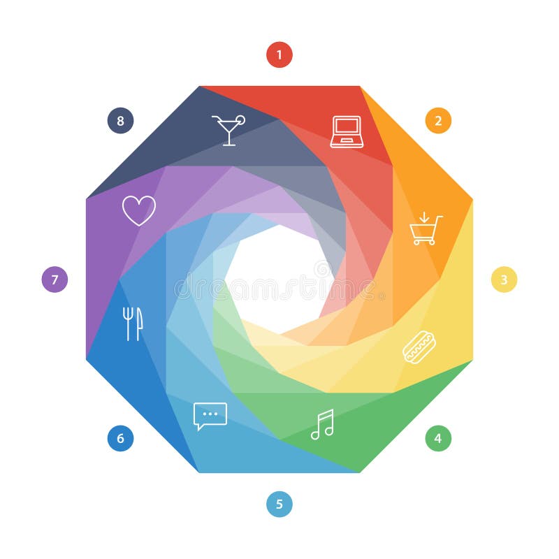 Flat Vortex Shutter Diagram Template for Your Business Presentation ...