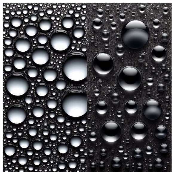 Flat Vs Round Drops Comparison of Flat Droplets Spread on a Surf Stock ...