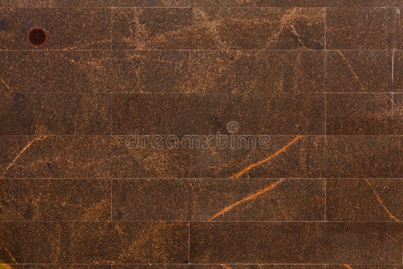 Flat Wall Covered with Rectangular Natural Tan Brown Granite Tiles ...