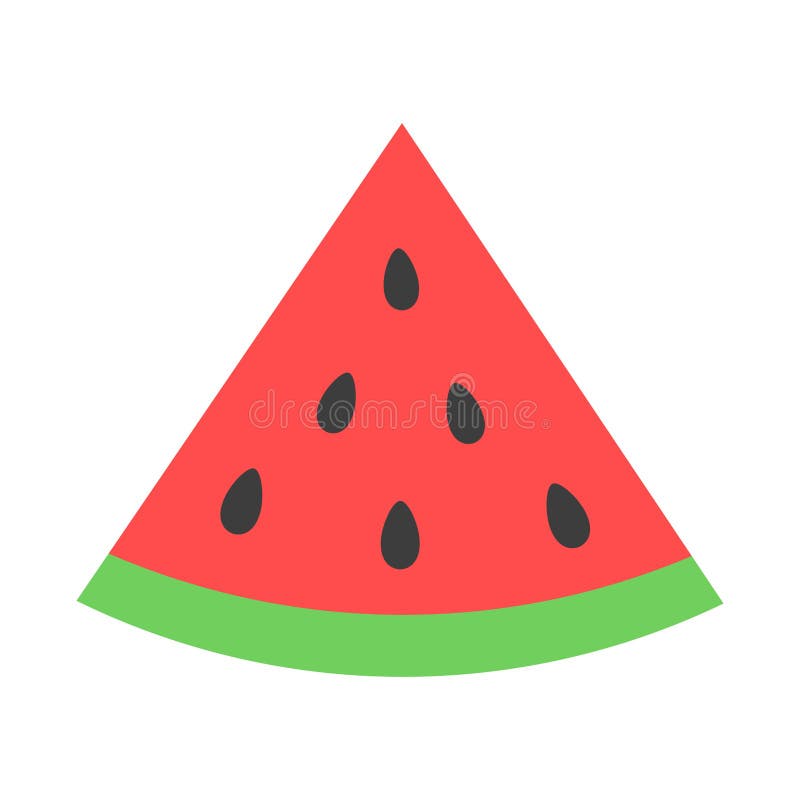 Flat Watermelon Icon Simple Fruit Design Stock Illustration ...