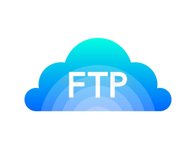 Flat Web Banner with Ftp. Application Interface. Technology Concept ...