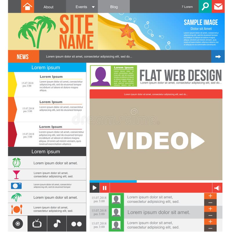 Flat Web Design stock vector. Illustration of banner - 32262361