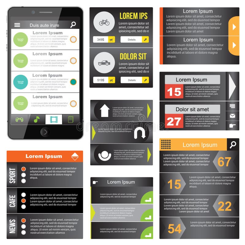 Attractive One Page Website Template Design with Newsletter Elem Stock ...