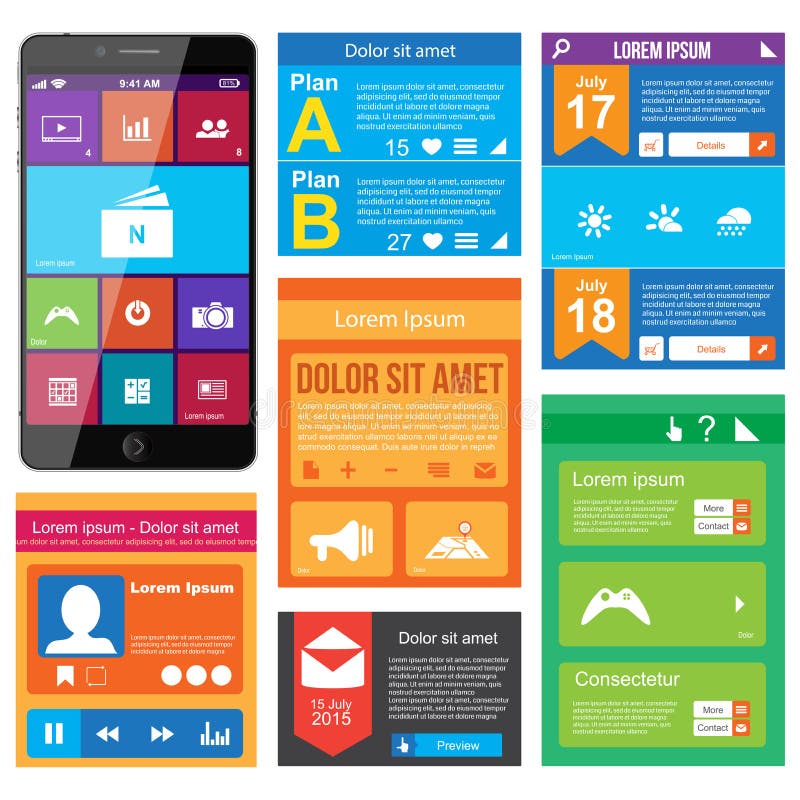 Flat Web Design stock vector. Illustration of business - 32265503