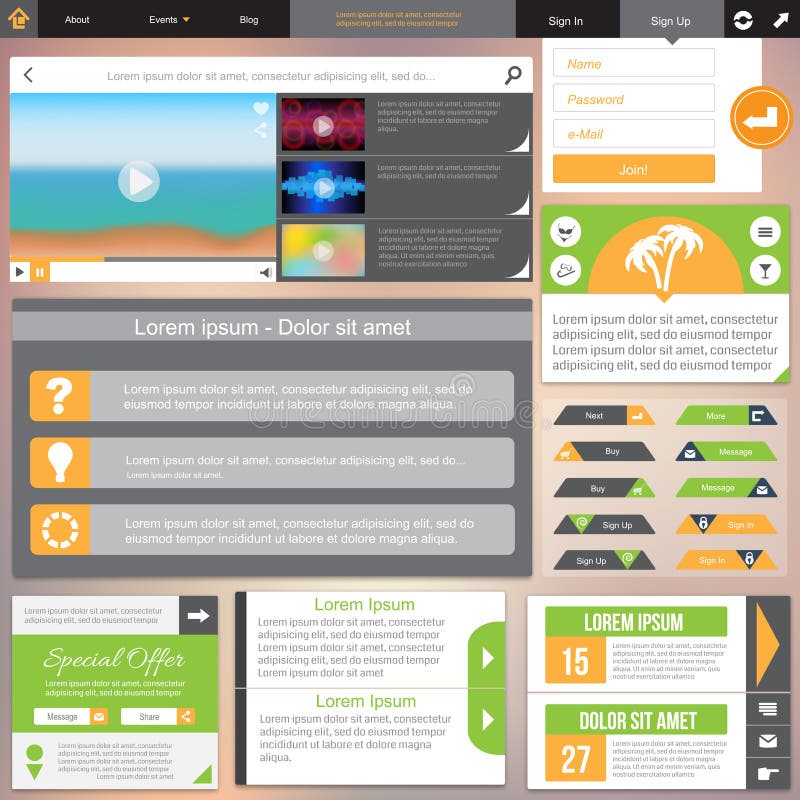 Flat web design stock vector. Illustration of modern - 34850735