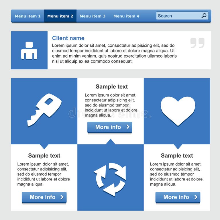 Flat Web Design Elements Set Stock Vector - Illustration of black ...