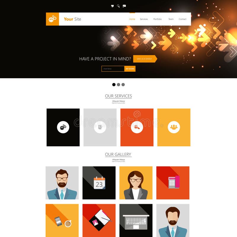 Flat Web Design Elements. Templates for Website. Stock Vector ...