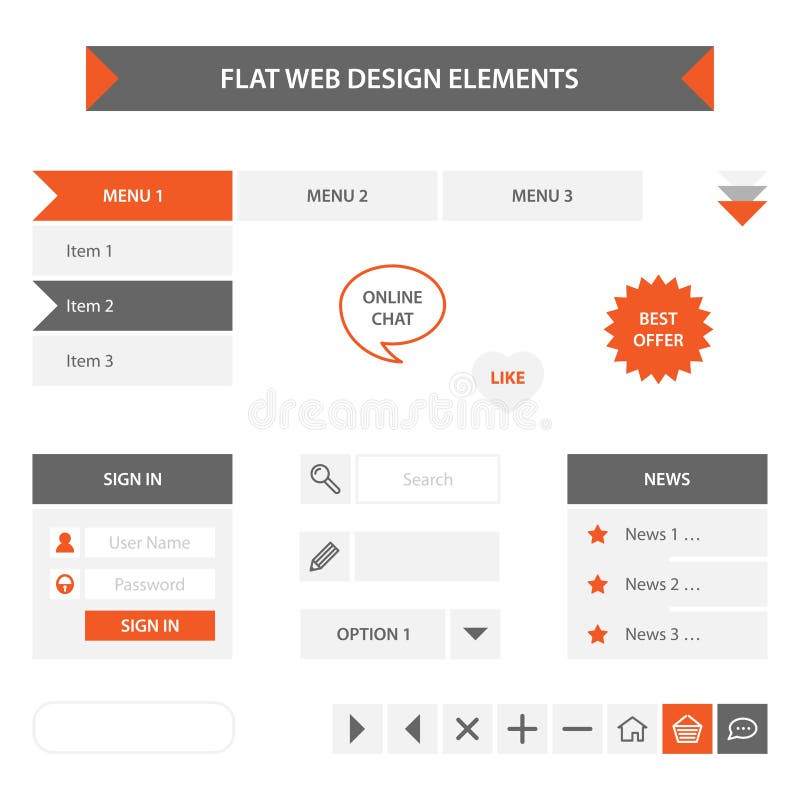 Flat web design elements stock vector. Illustration of bright - 38999075 Flat web design elements stock vector. Illustration of bright - 38999075