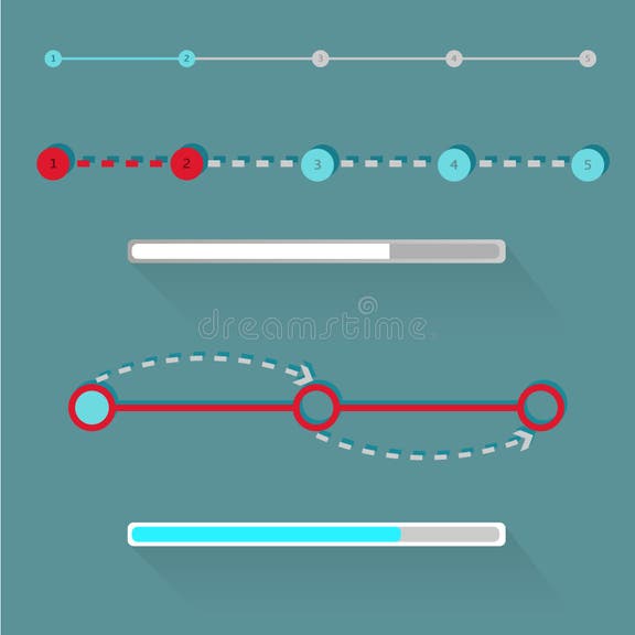Flat Web Design Progress Bars Set. Vector Illustration Stock Vector ...