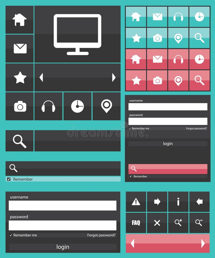 Flat web elements icons stock vector. Illustration of metro - 37845619