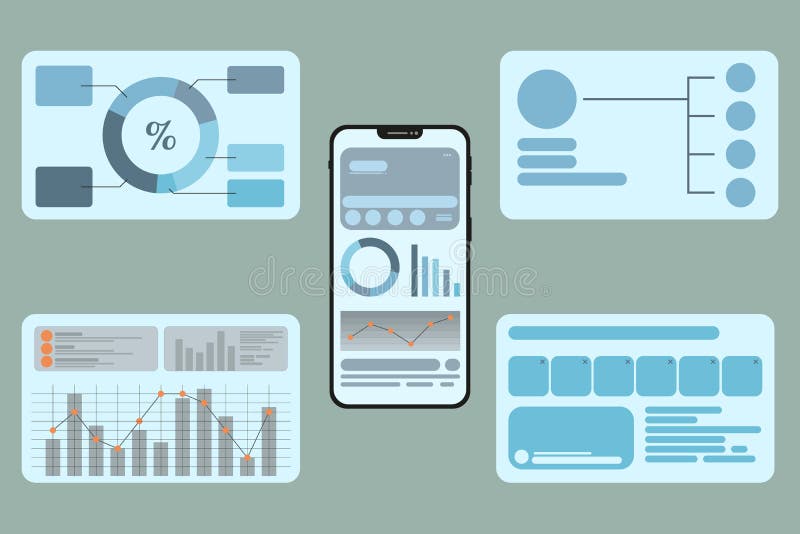 Flat Web Elements. Simply Set of Infographics Components. Vector Stock ...