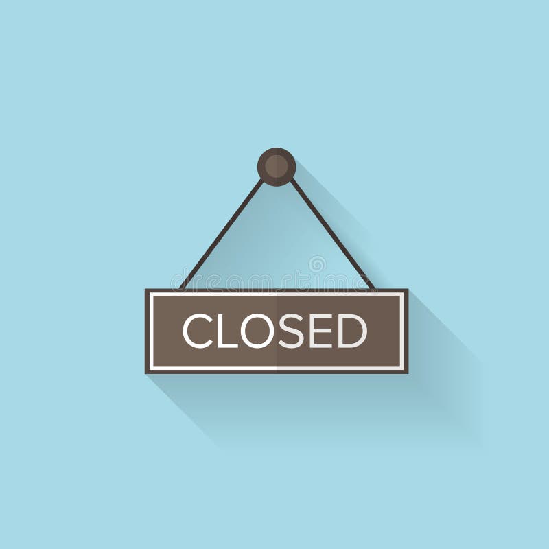 Flat Web Icon. Closed Sign Vector. Stock Vector - Illustration of front ...