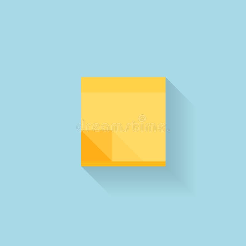 Flat Web Internet Icon. Yellow Sticky Notes Paper. Stock Vector ...