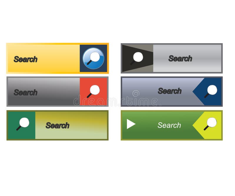 Flat Web Search Buttons, Icons. Templates for Website Stock Vector ...