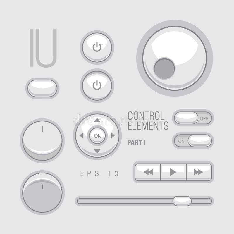 Light Web UI Elements Design Gray. Stock Vector - Illustration of ...