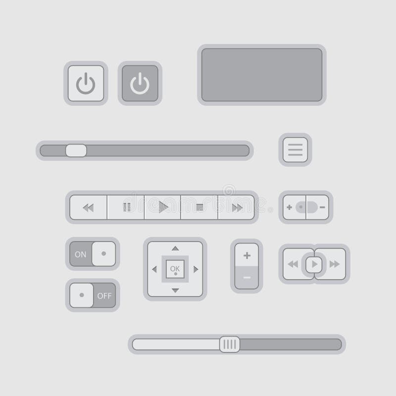 Flat Web UI Elements Design Gray Stock Vector - Illustration of shape, graphic: 56877074