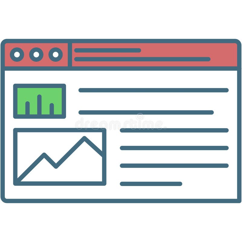 Flat Webpage Icon Vector Website Wireframe Layout Stock Vector - Illustration of layout, flat ...