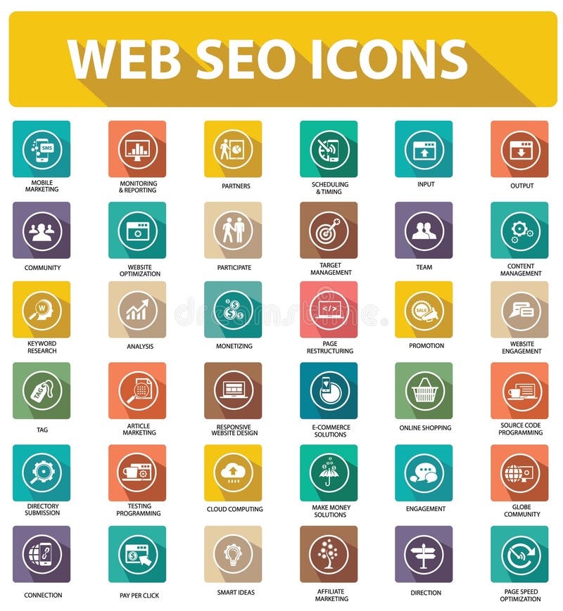 Simplex - Modern SEO Icons (Light Version) Stock Vector - Illustration ...