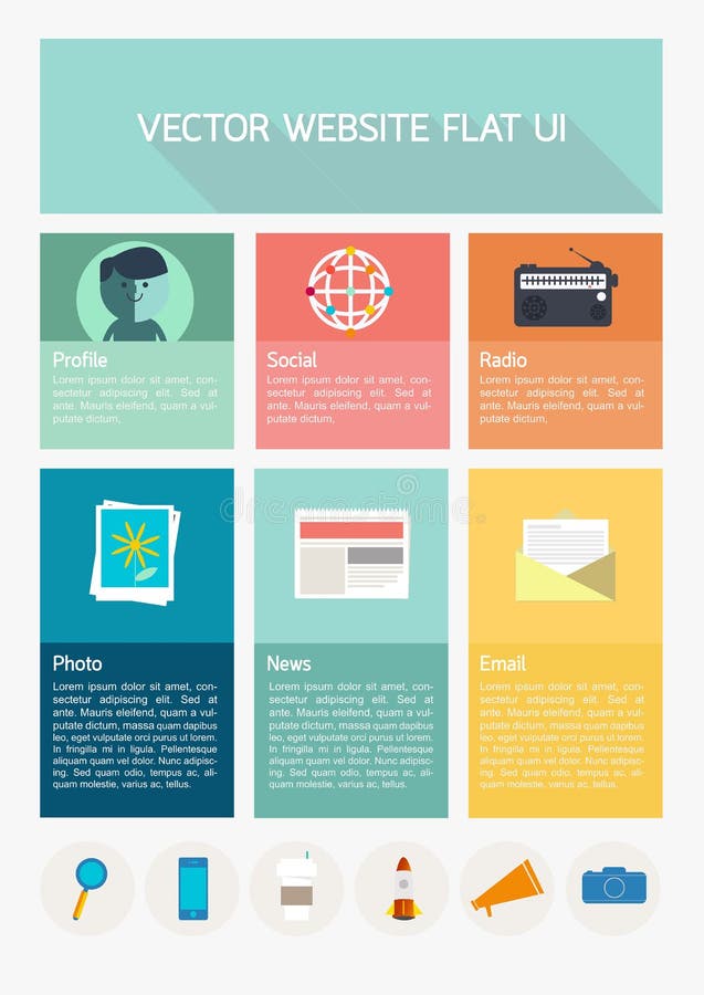 Flat Website Template UI. User Interface Use for Website Stock Vector ...