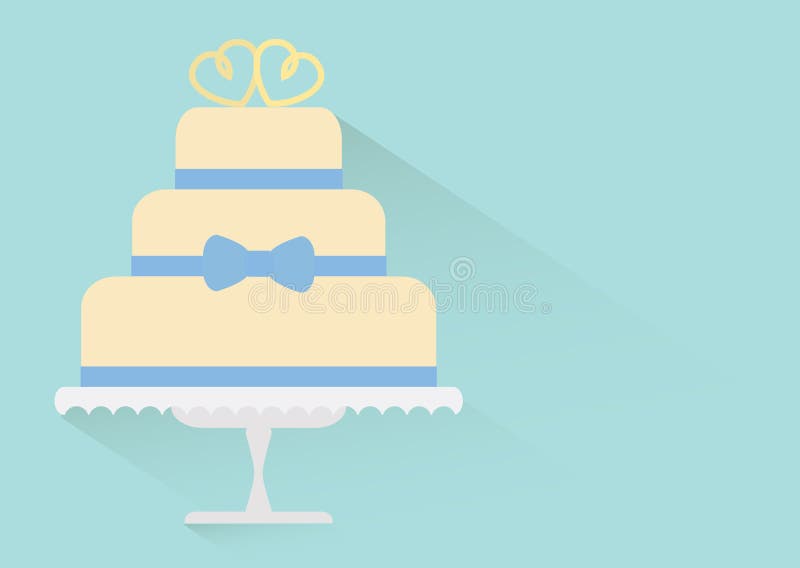 Flat wedding cake stock vector. Illustration of romantic - 52813719