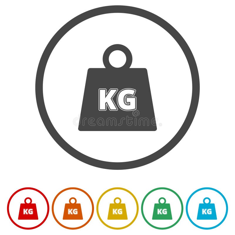 Flat Weight Kilograms Icon in Circle on White Stock Vector ...
