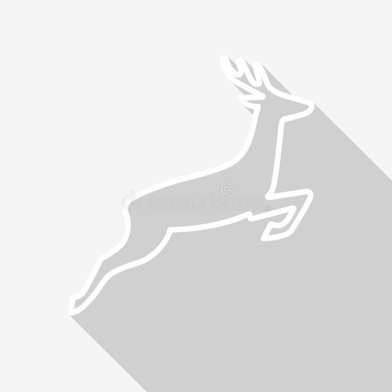 Deer Shadow Animal Icon Silhouettes Isolated On Dark Black Graphical In ...