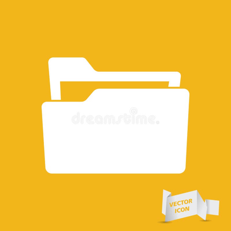 Flat white folder icon stock vector. Illustration of office - 100389143