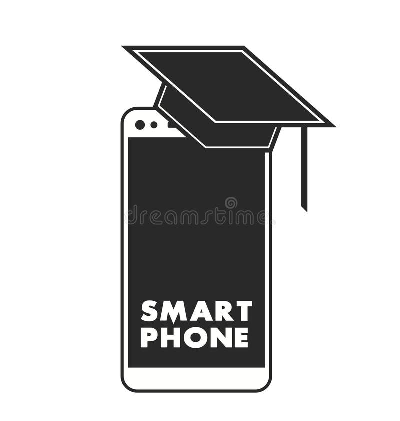 Flat White Smart Smartphone Icon Vector Illustration Stock Vector ...