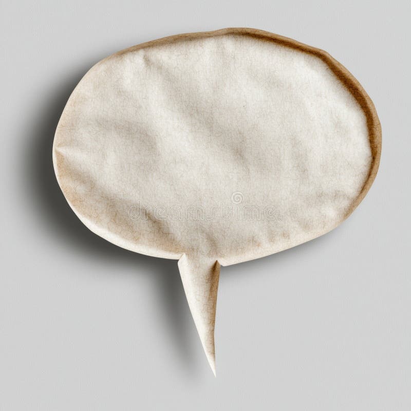 Flat White Speech Bubble with Rounded Edges on Textured Background for ...