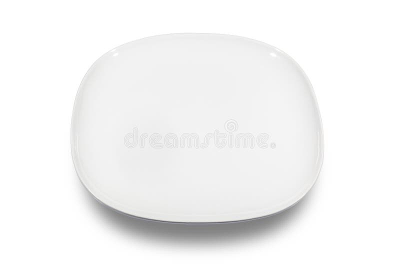 Empty White Square Porcelain Plate Rounded Corners Stock Photos - Free ...