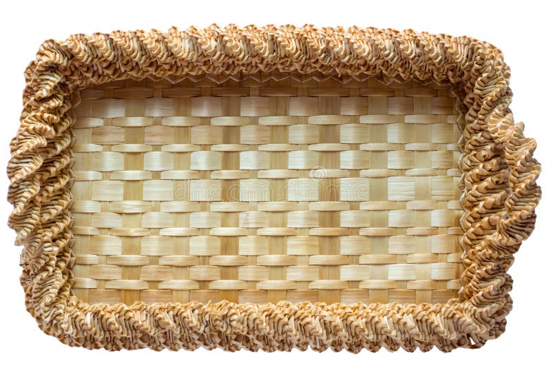 Flat wicker basket stock photo. Image of pattern, decorative - 83094692