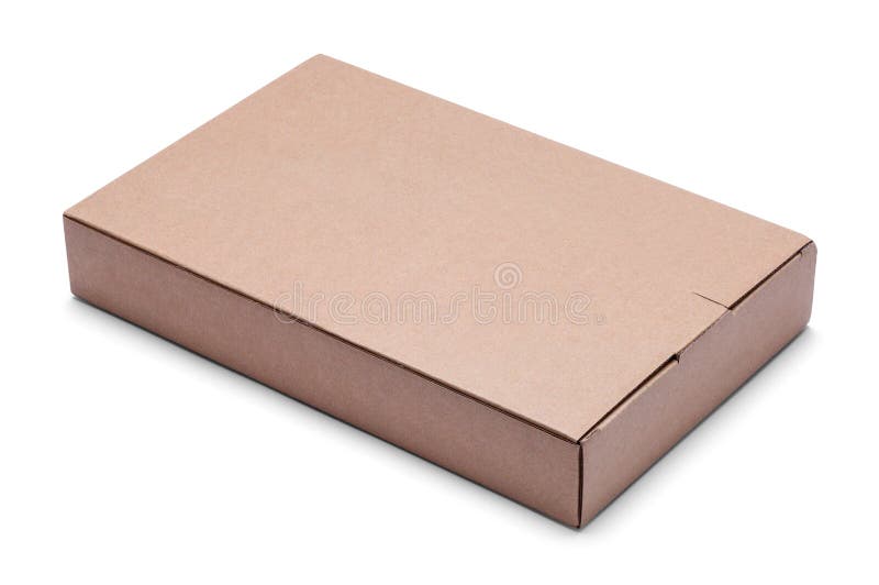 Flat Wide Rectangle Cardboard Box Stock Image - Image of package ...