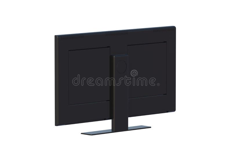 Flat Wide TV with White Screen Isolated on White Background Stock ...