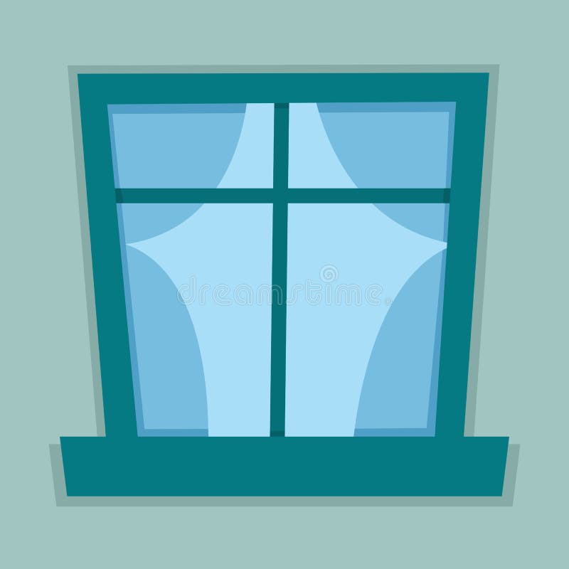 Flat Window Vector Illustration Stock Vector - Illustration of house ...