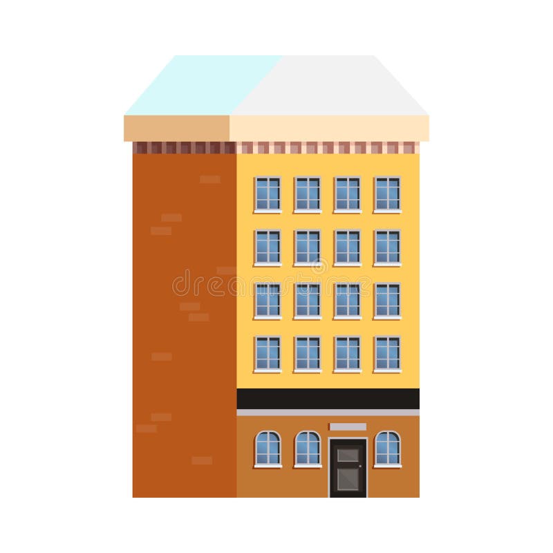 Flat Winter Building stock illustration. Illustration of object - 267472593