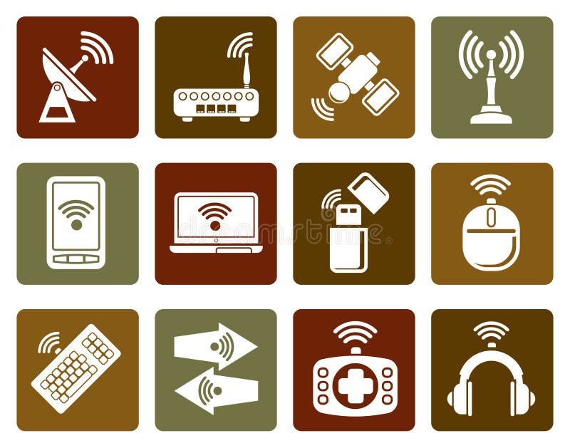 Wireless and Communication Technology Icons Stock Vector - Illustration ... Wireless and Communication Technology Icons Stock Vector - Illustration ...