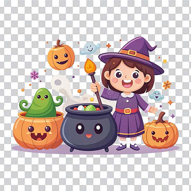 Flat Witch Potion in Pot Cartoon Stock Illustration - Illustration of ...