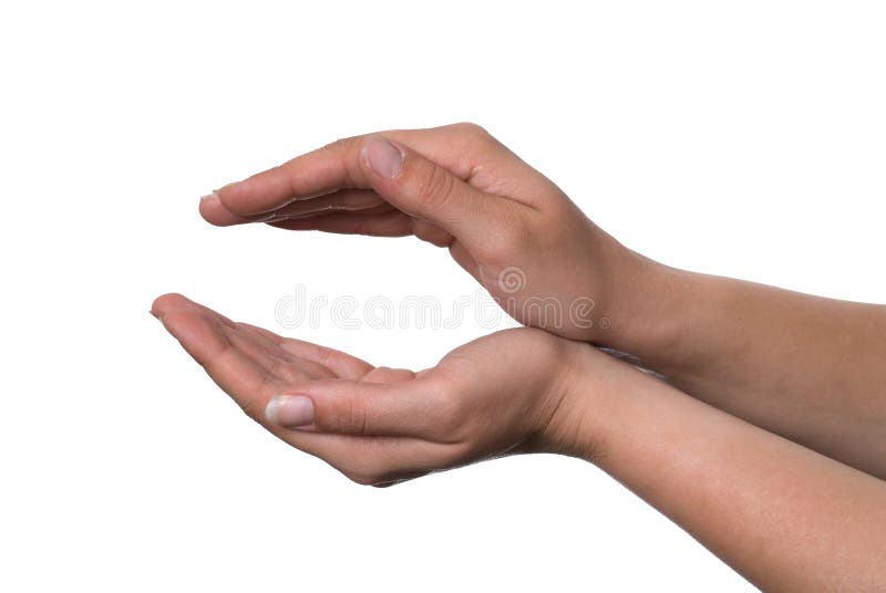 Beautiful Young Women Hands Sculpt Layers for Objects Stock Photo ...