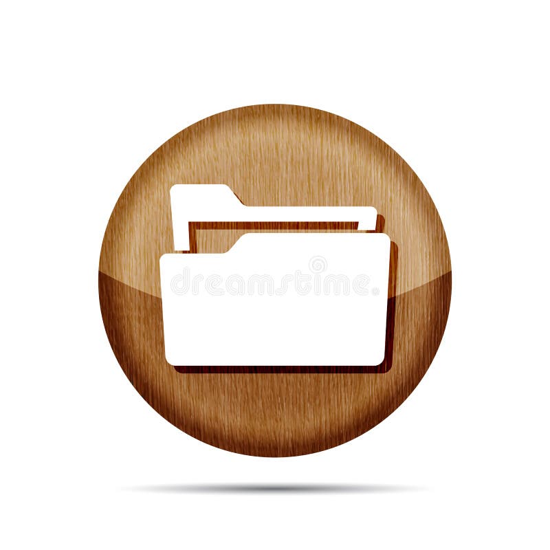 Flat wooden folder icon stock vector. Illustration of info - 100851400