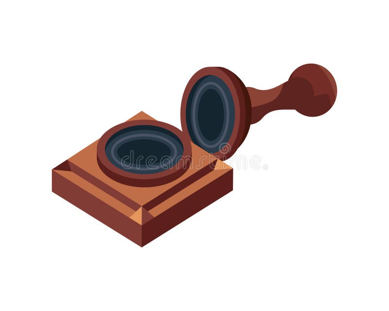 Flat wooden stamper stock vector. Illustration of template - 273190417