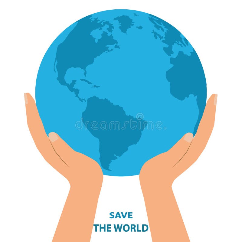 Flat World Environment Day Illustration with Hands Holding the World ...