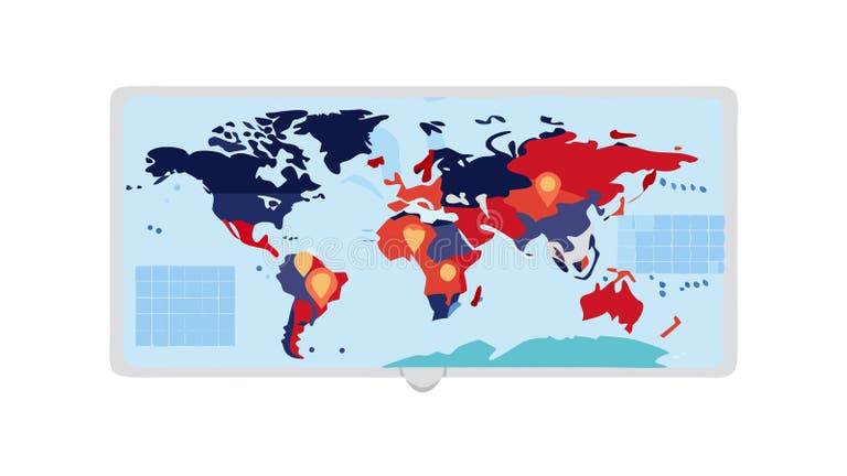 Flat World Map. Global Geographic Representation, Vector Design ...