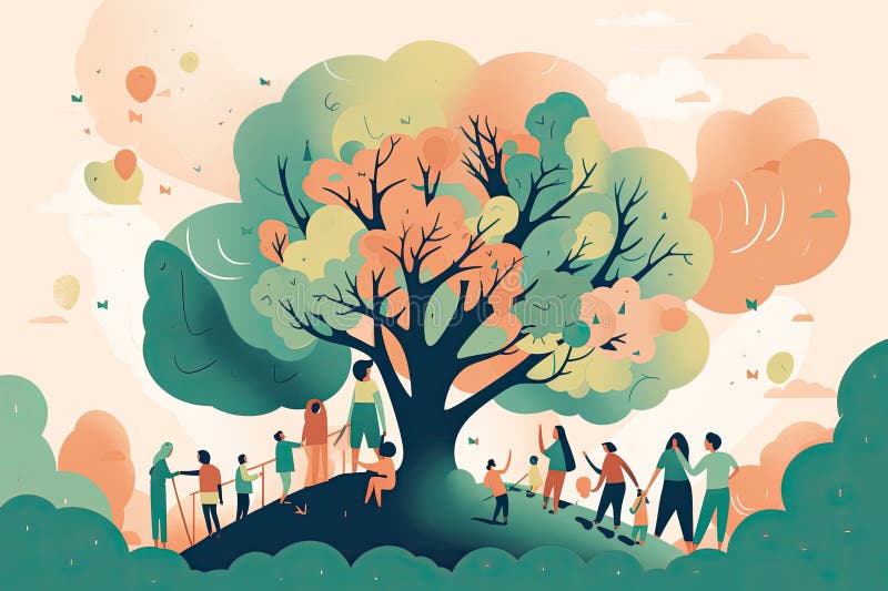Flat World People Tree Planting Environment Day Illustration Safe Earth ...
