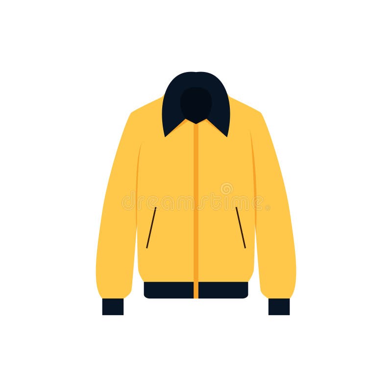 Flat Yellow Jacket Icon Vector, Modern Casual Clothes Design Template ...