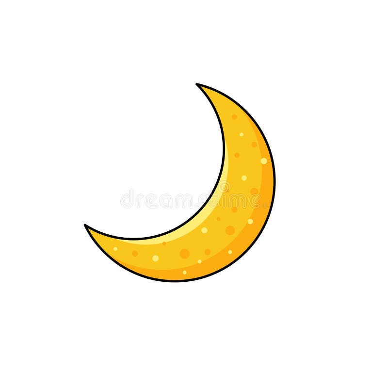 Vector Flat Illustration Yellow Moon. Stock Vector - Illustration of ...
